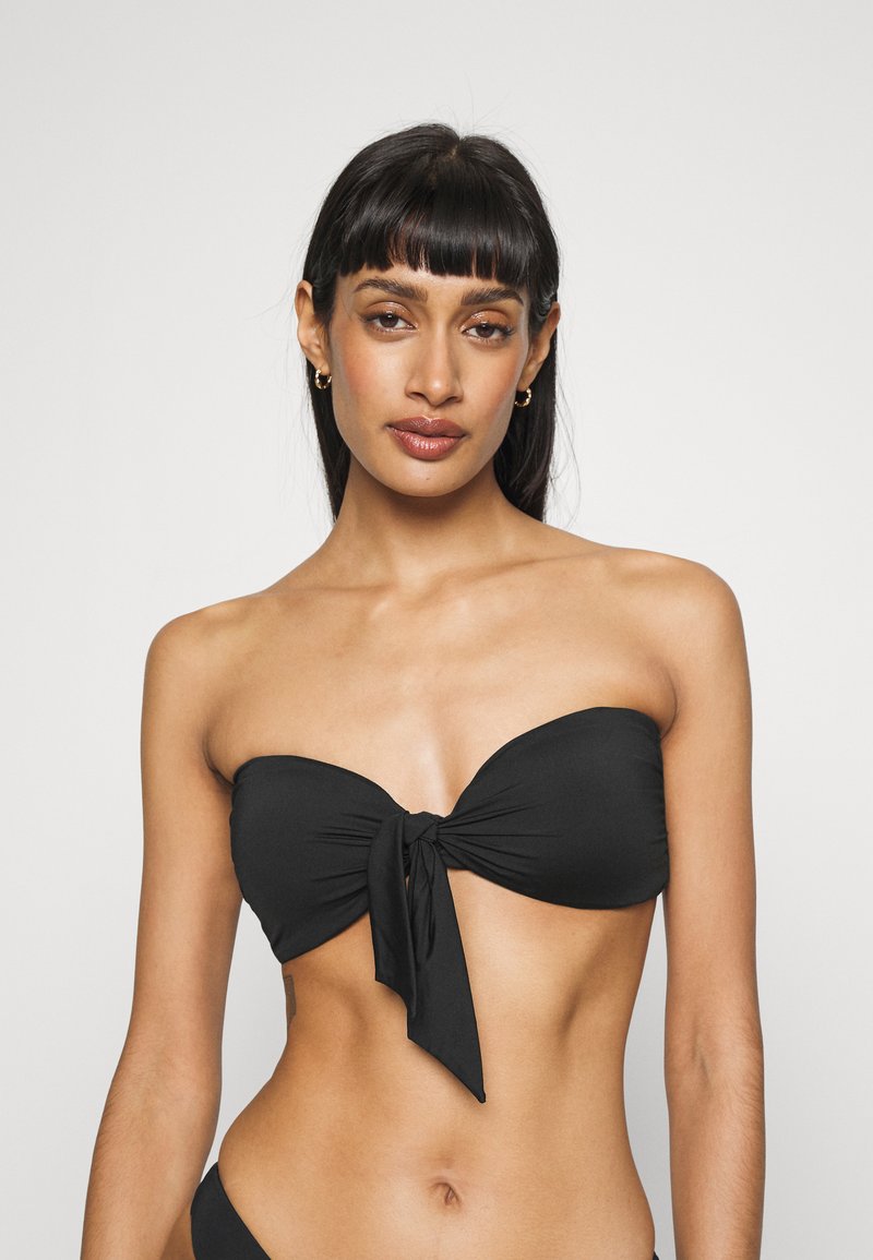Seafolly Collective Twist Tie Front Bandeau Bikinitop Black Sort