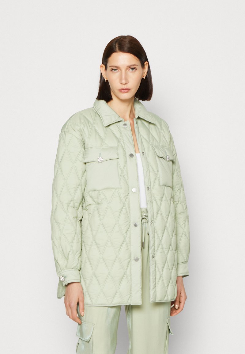 Guess GIORGIA QUILTED SHAKET - Wintermantel - light matcha multi ...