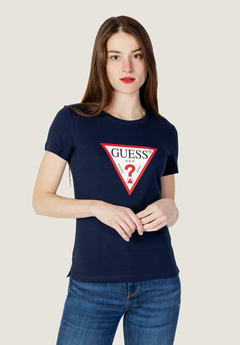 Guess SS CN ORIGINAL TEE T shirt Con Stampa Dark Blue blu Scuro guess-ss-cn-original-tee-t-shirt-con-stampa-dark-blue-blu-scuro