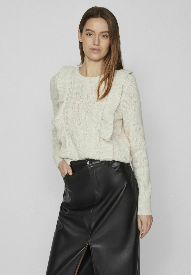 VILA Strickpullover - super light natural melan/beige - Zalando.at