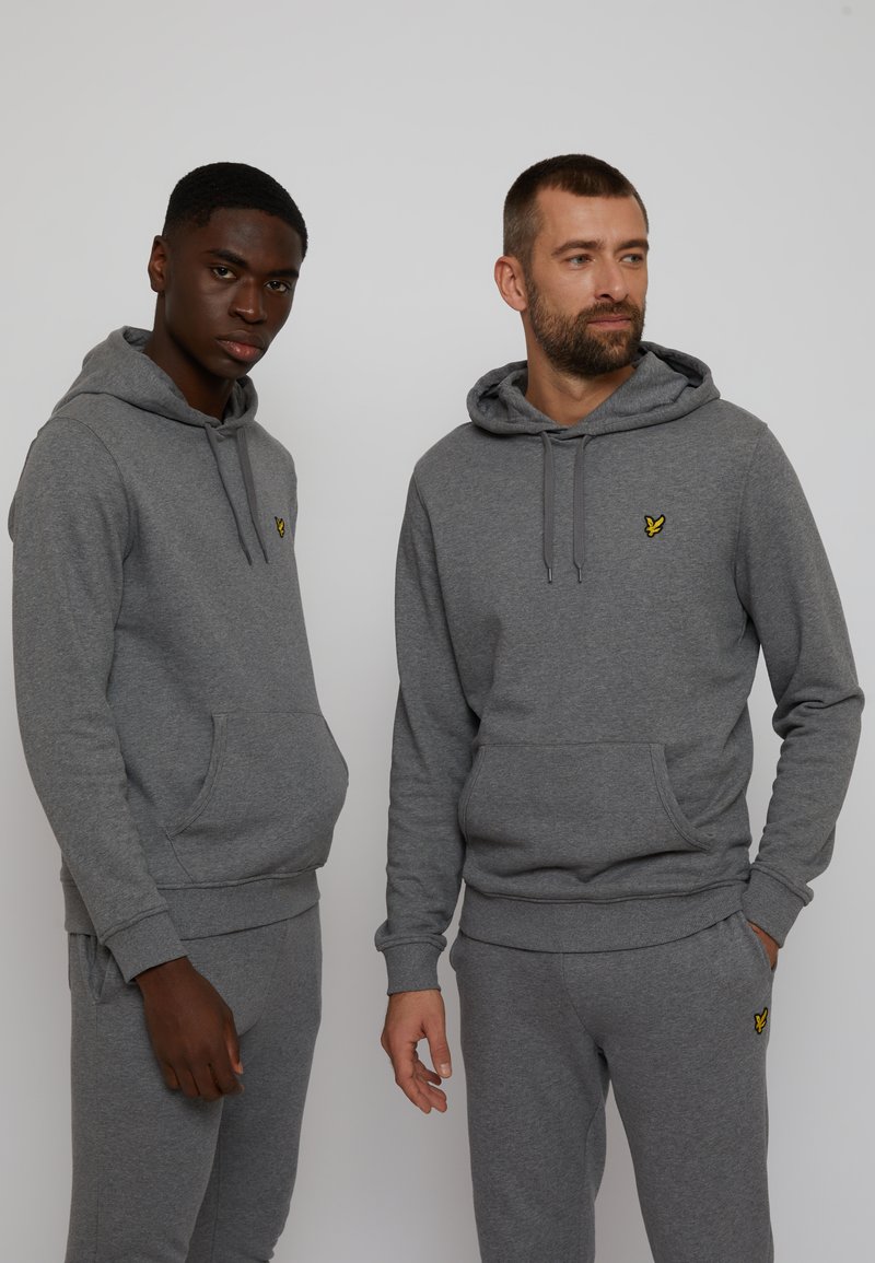 Lyle & Scott PULLOVER HOODIE - Luvtröja - mid grey marl/gråmelerad ...