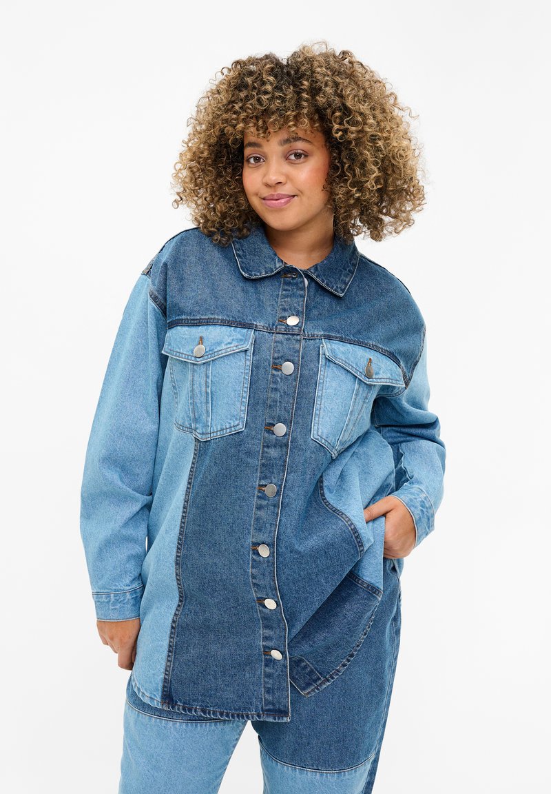 Zizzi Jeansjacke - light blue denim/light-blue denim - Zalando.de