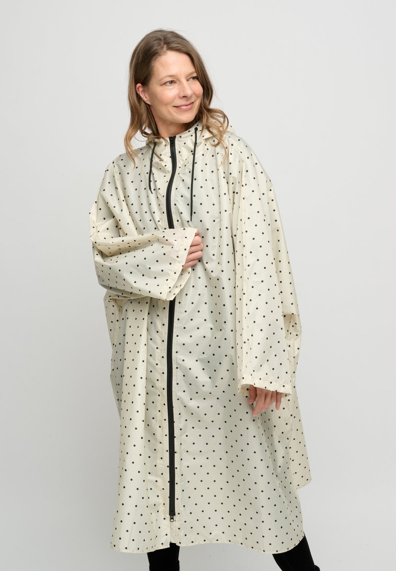moshi moshi mind DOTTED RAIN - Impermeable - ecru black dots/crema ...