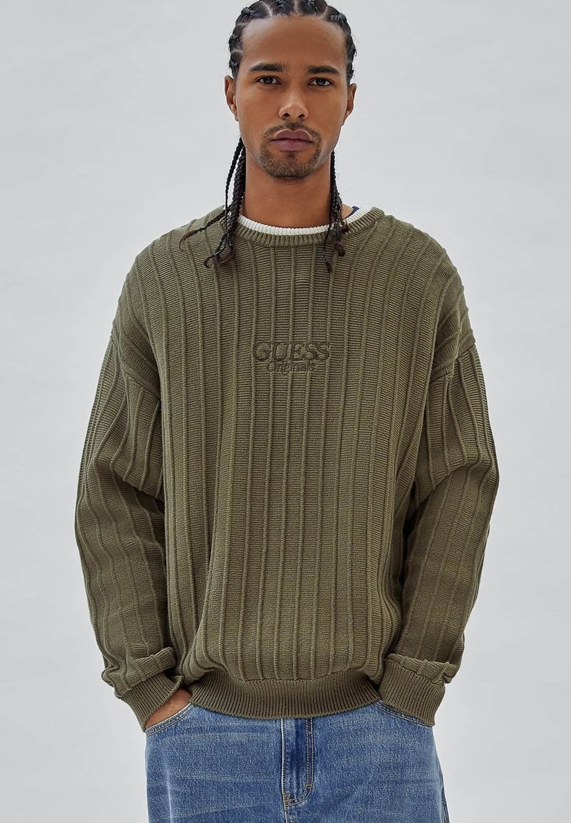 Guess Mit Frontlogo Strickpullover Grün Zalando Ch