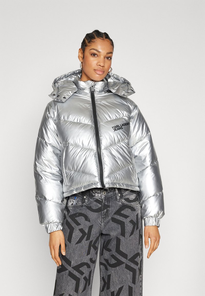 Karl Lagerfeld Jeans SHINY PUFFER - Winterjacke - silver/silberfarben - Zalando.at