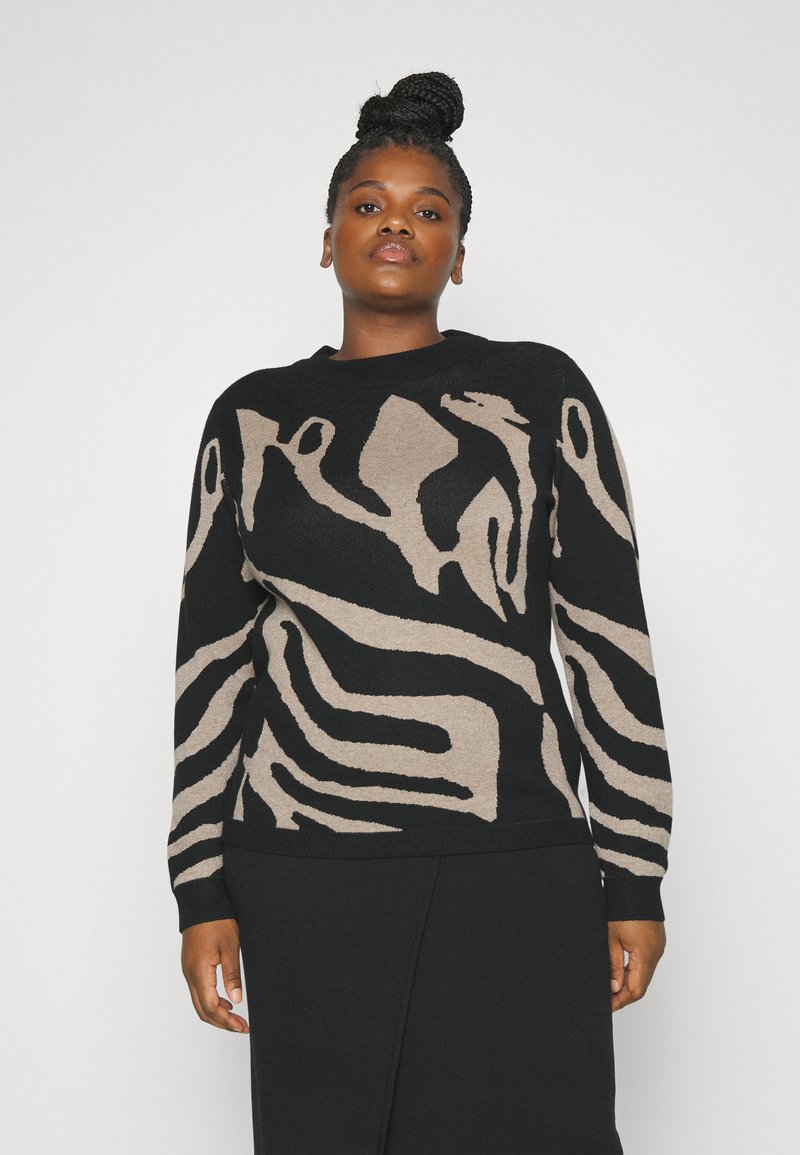 Object Curve OBJRAY - Jumper - black/fossil/dark brown - Zalando.co.uk