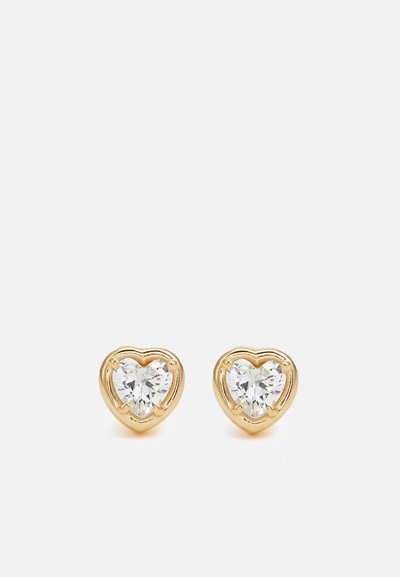 Hatton Labs HEART STUD EARRINGS UNISEX - Ohrringe - gold-coloured/white ...