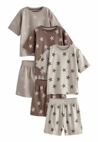 Next 3 PACK REGULAR FIT SET - Pyjamas - brown cream stars/brun - Zalando.se