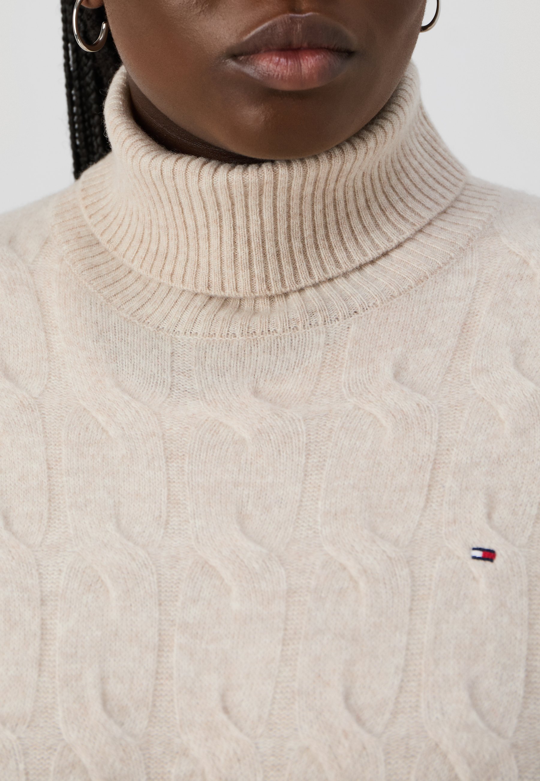 Retro mock neck jumper tommy hilfiger store