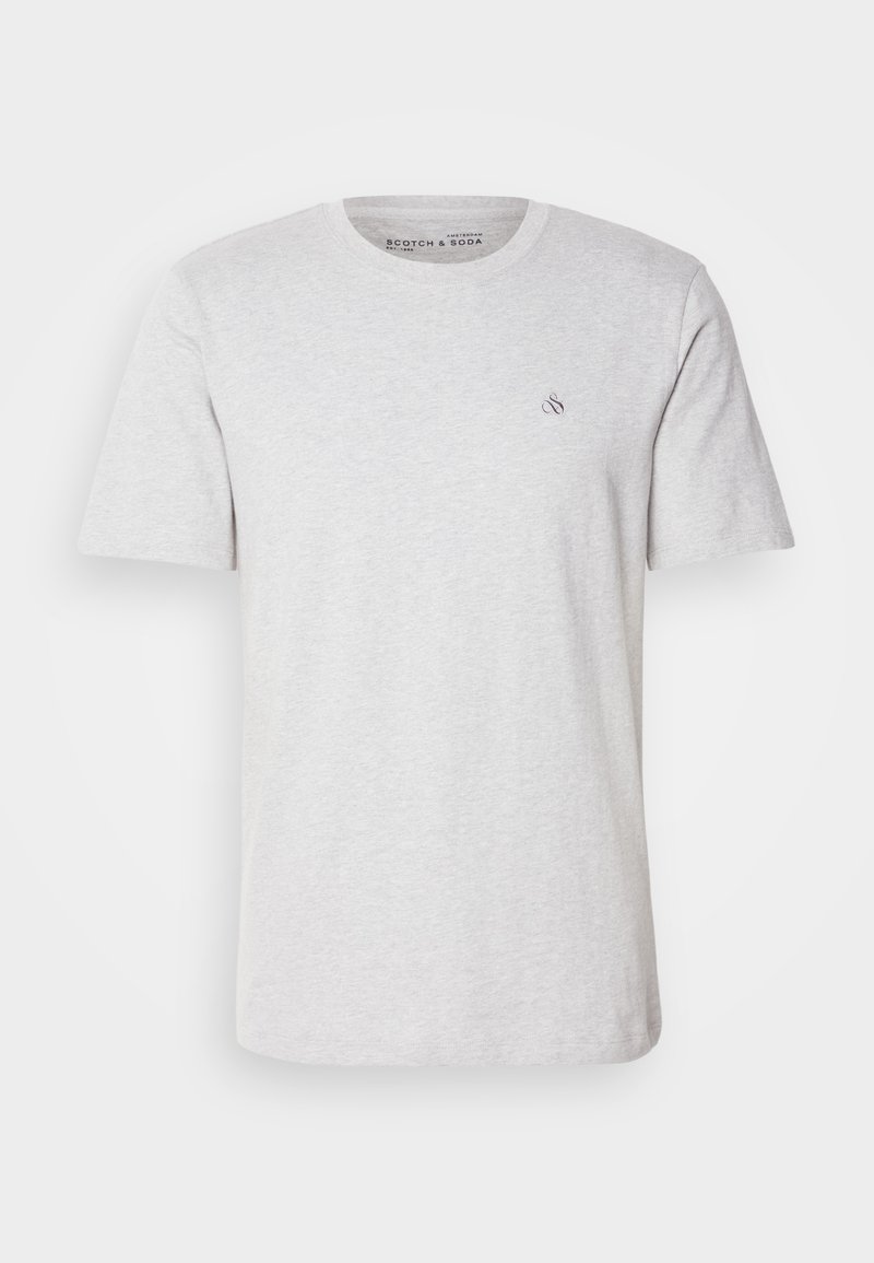 Scotch & Soda CORE LOGO - Basic T-shirt - grey melange/mottled light ...