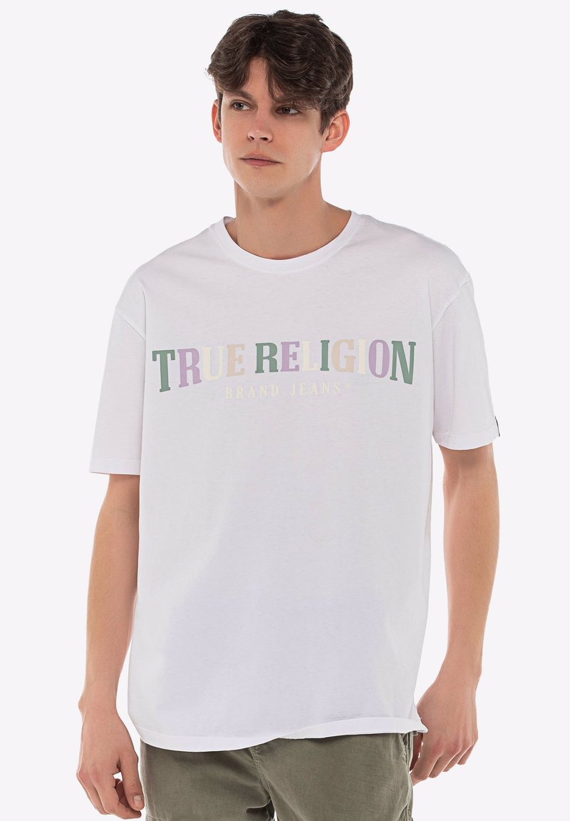 True Religion STONE WASH COLOURFUL - T-shirt print - white/wit - Zalando.nl