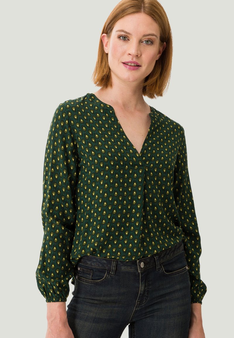 zero LANGARM MIT DRUCK - Camicetta - dark greengreen/verde - Zalando.it