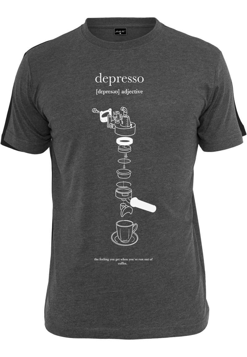 Mister Tee DEPRESSO - Triko s potiskem - charcoal/tmavě šedá - Zalando.cz