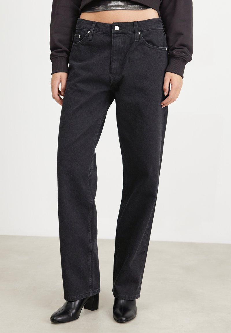 Calvin Klein Jeans 90'S STRAIGHT - Jeans Straight Leg - denim black/black denim - Zalando.dk