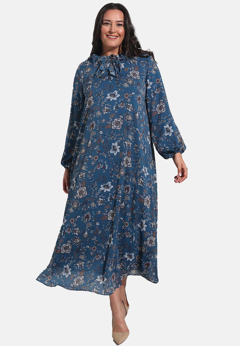 Modanisa PLUS SIZE ALIA - Maxi-jurk - petrol/blauw - Zalando.nl