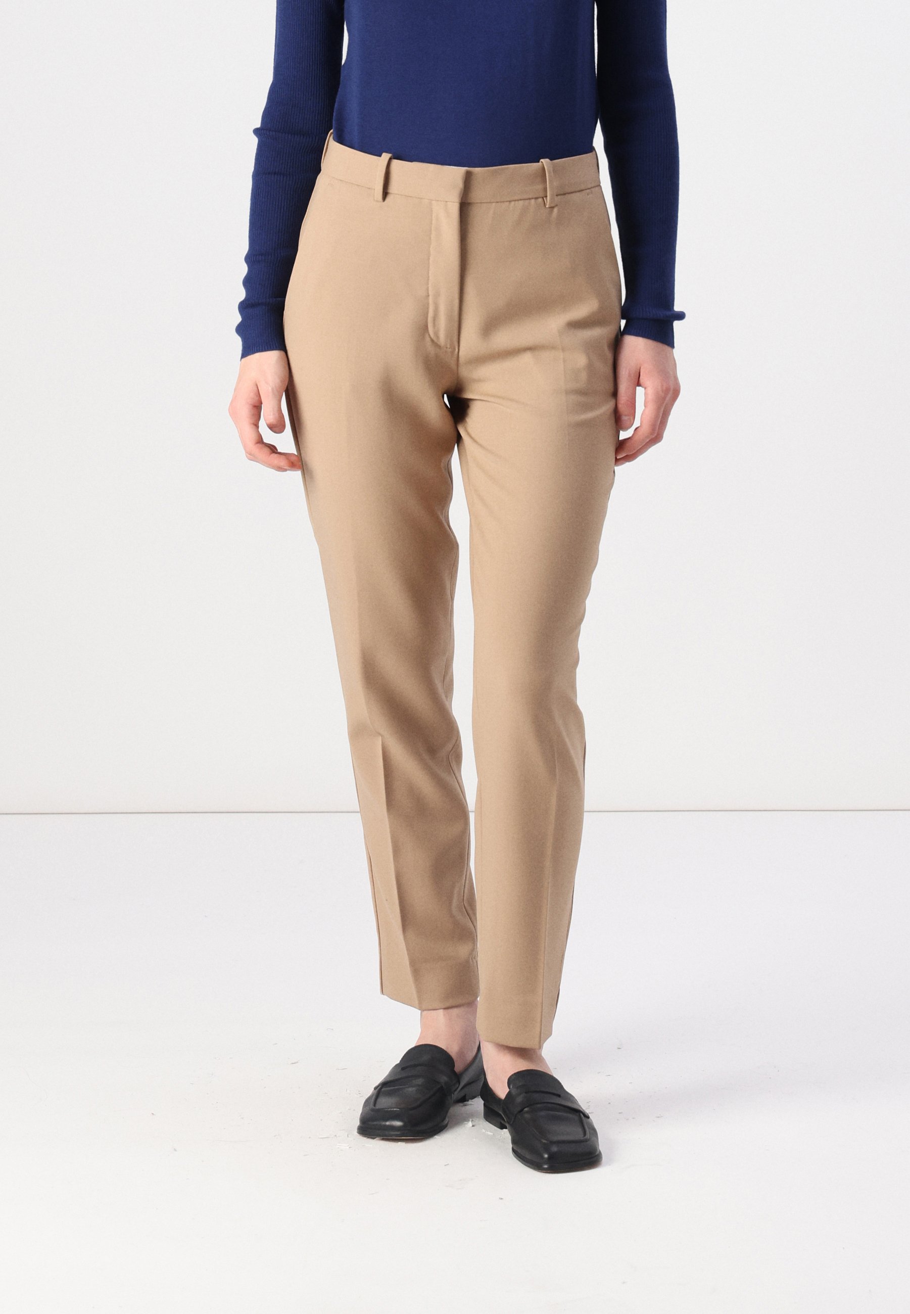 Beige slim leg trousers store