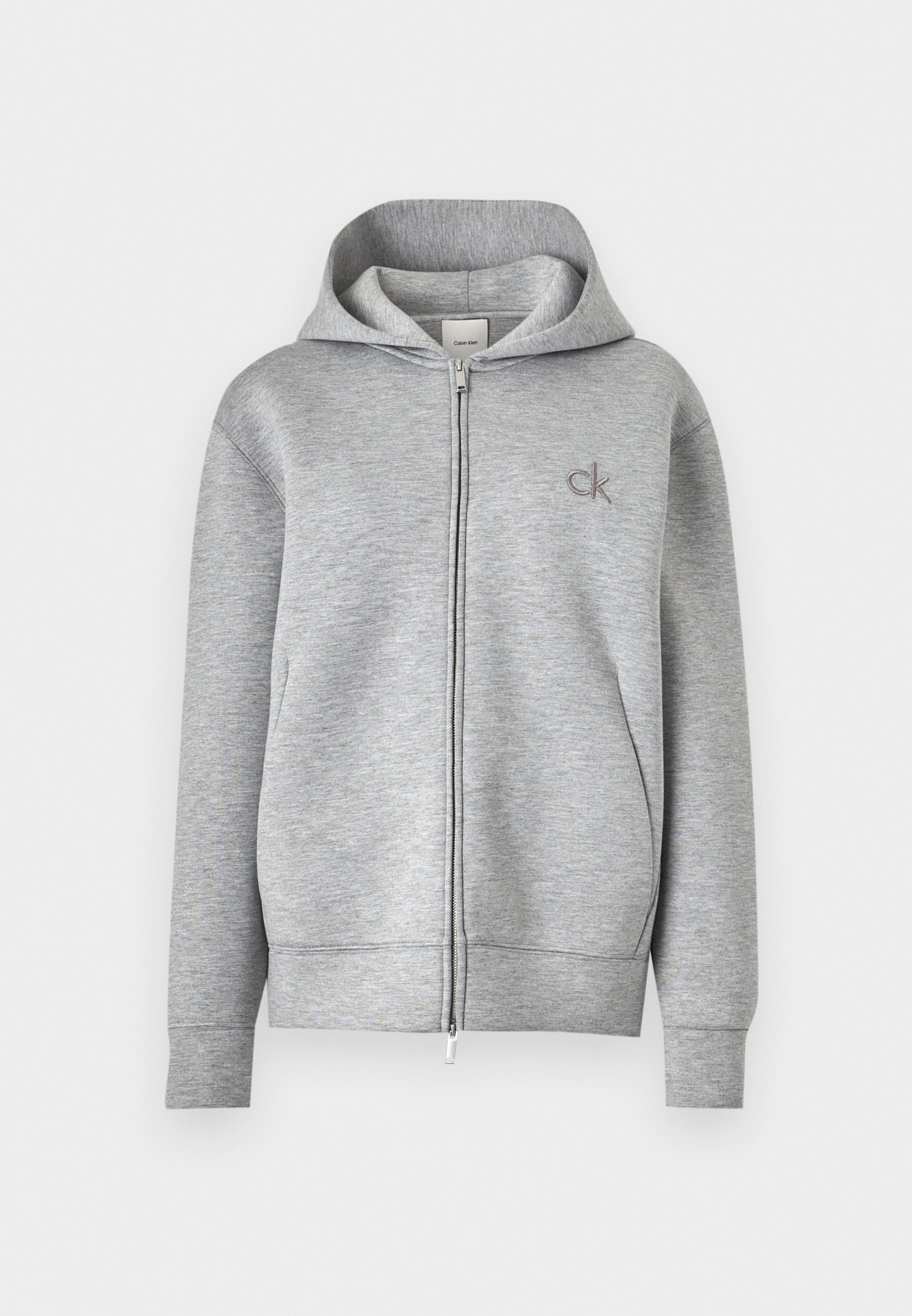 Calvin Klein BONDED ZIP HOODIE Zip up sweatshirt light grey grey Zalando