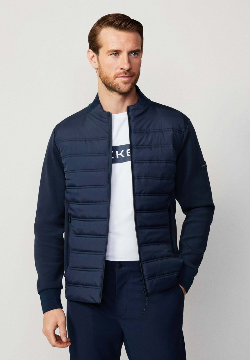 Hackett London HS HYBRID QUILT FZ - Light jacket - navy/dark blue ...