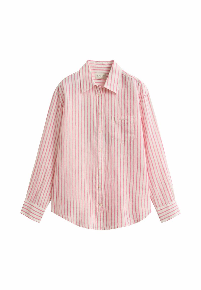 GANT RELAXED FIT STRIPED - Chemisier - bright fuschia/rose - ZALANDO
