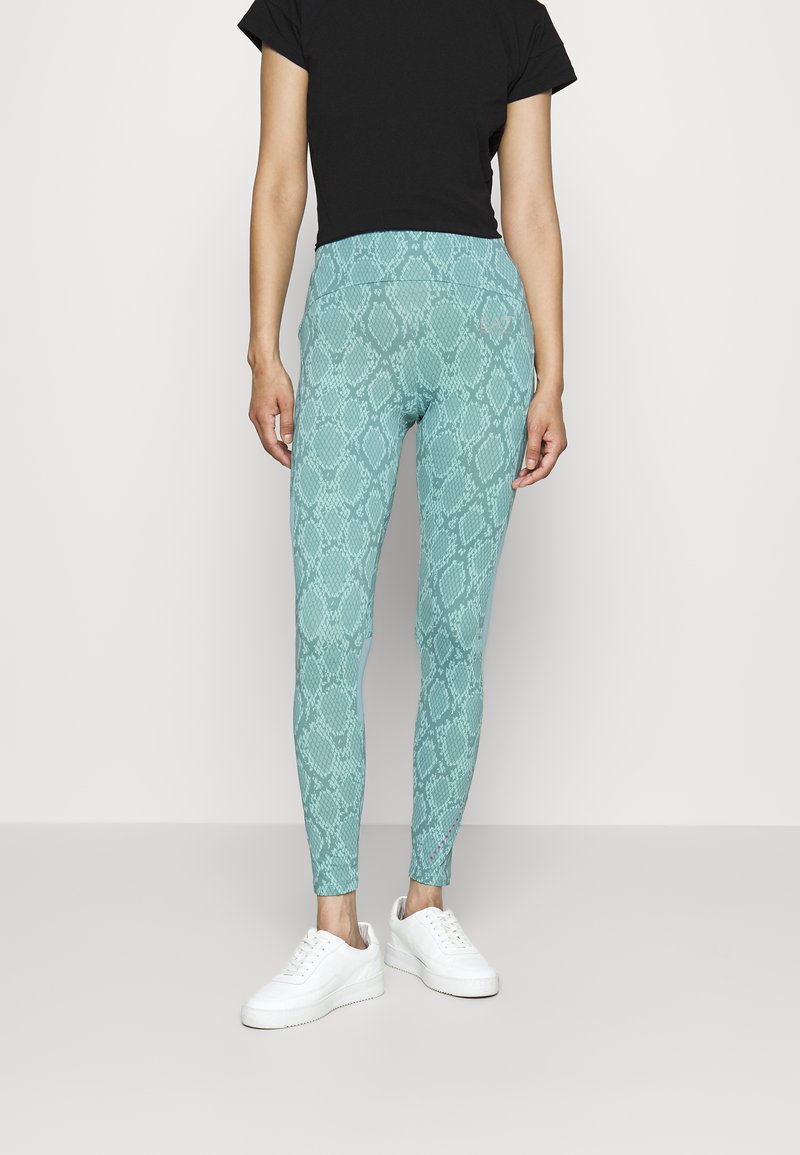 EA7 Emporio Armani Leggingsit - fancy artic phyton/sininen - Zalando.fi