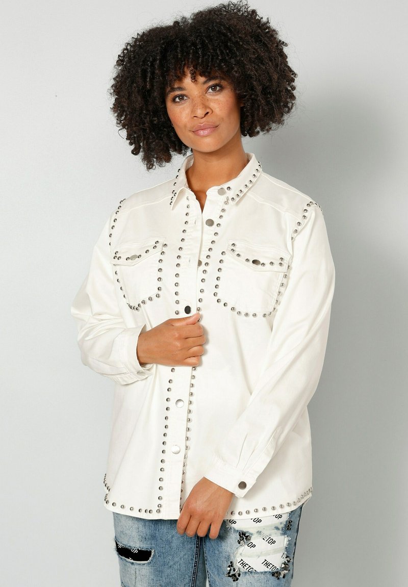 Angel of Style CLASSIC FIT - Kurtka jeansowa/biały - Zalando.pl