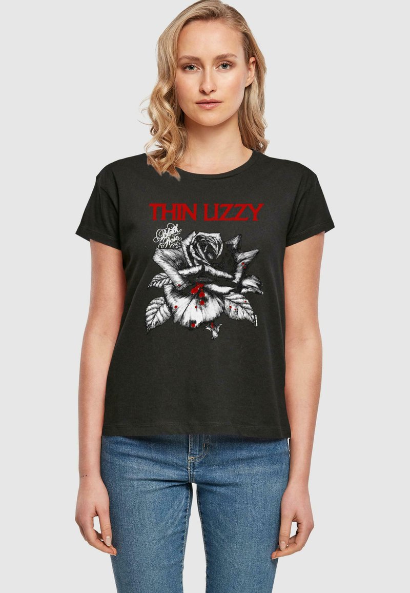 Merchcode THIN LIZZY - LOGO BOX TEE - Print T-shirt - black - Zalando