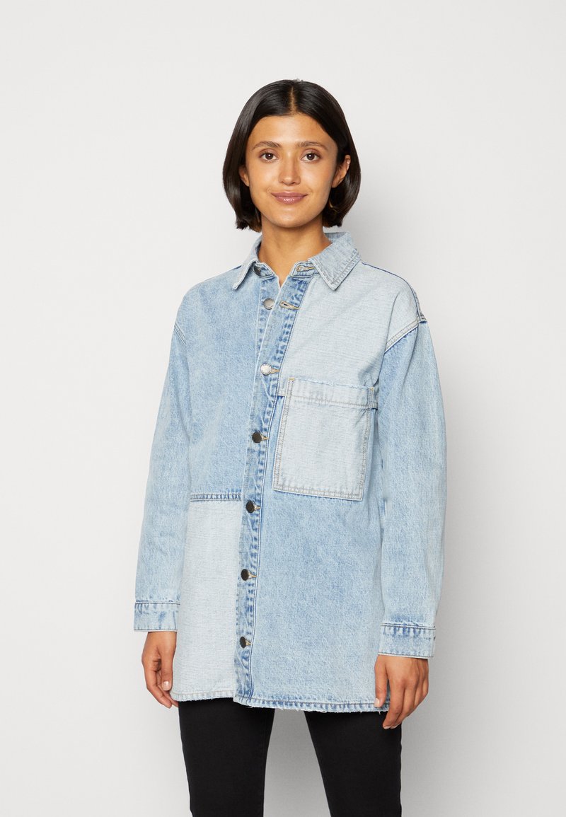 ONLY ONLROSADA BLOCK SHACKET - Denimová bunda - light blue denim/modrý ...