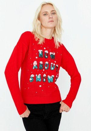 Vero Moda VMNEWFROSTYDEER O NECK XMAS - Pullover - chinese red/rouge ...