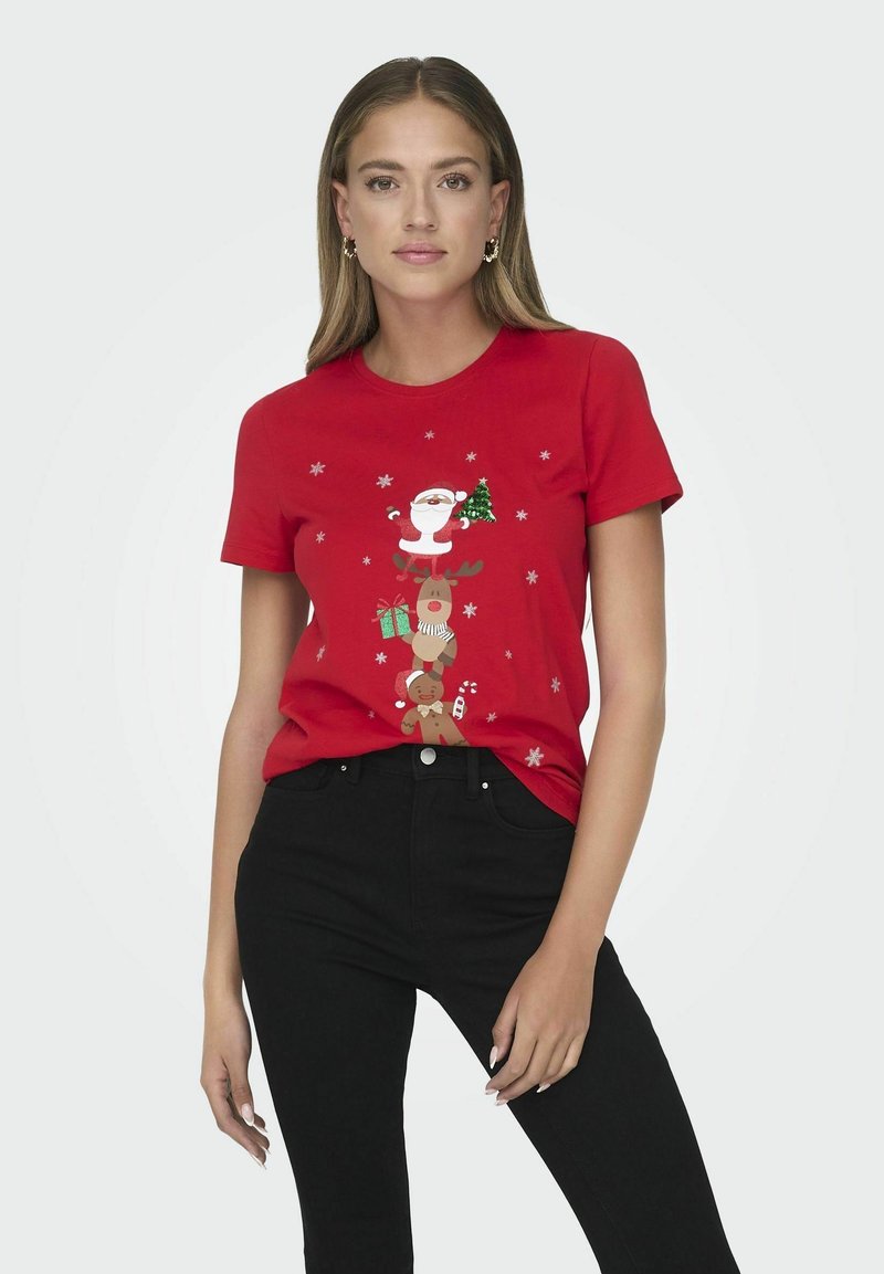 ONLY T-Shirt print - urban red/rot - Zalando.de