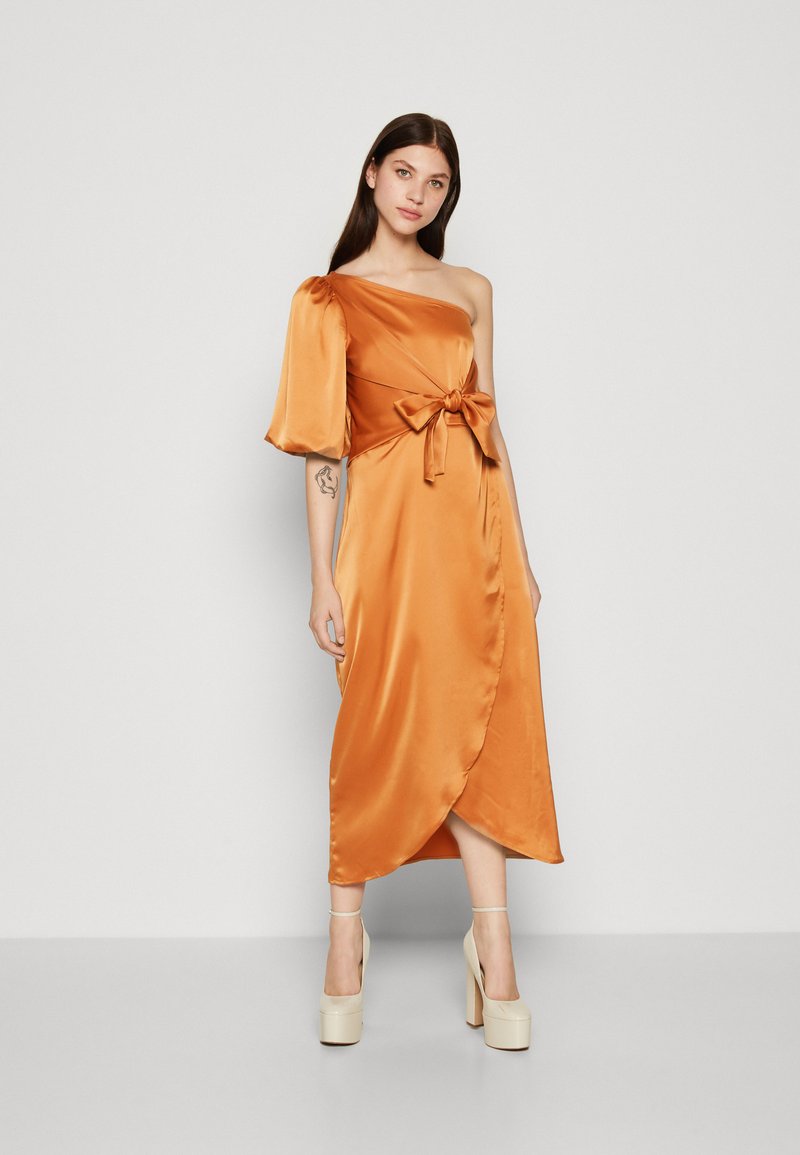 YAS YASATHENA SLIT DRESS Cocktail Dress Party Dress Adobe orange yas-yasathena-slit-dress-cocktail-dress-party-dress-adobe-orange