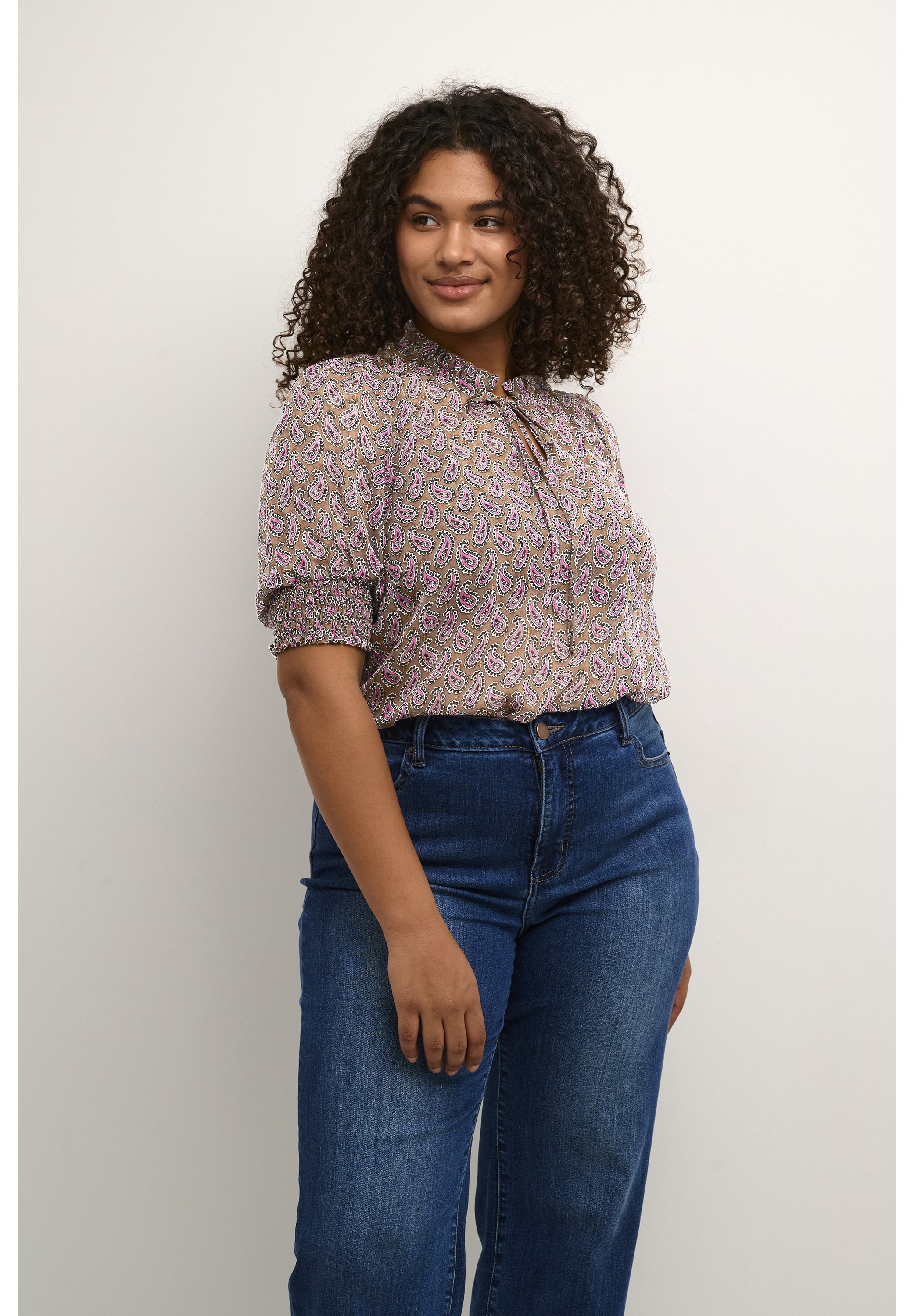 Kaffe Curve KCCATA - Bluse - soft silt paisley print/lila - Zalando.ch