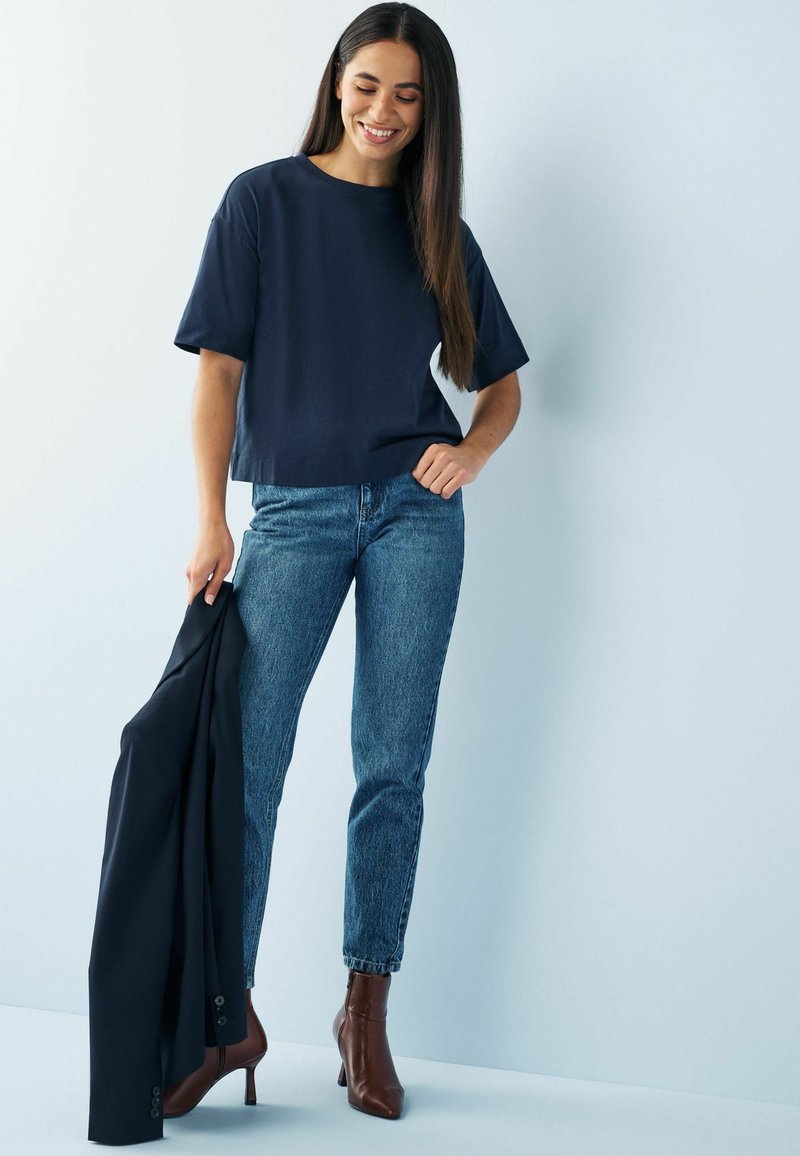 Next BOXY RELAXED FIT T-SHIRT - T-Shirt basic - navy/blau-meliert ...
