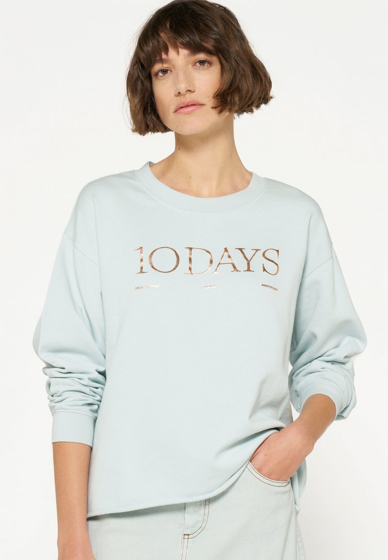 10DAYS RAW EDGE LOGO - Sweatshirt - sea foam/hellblau - Zalando.de