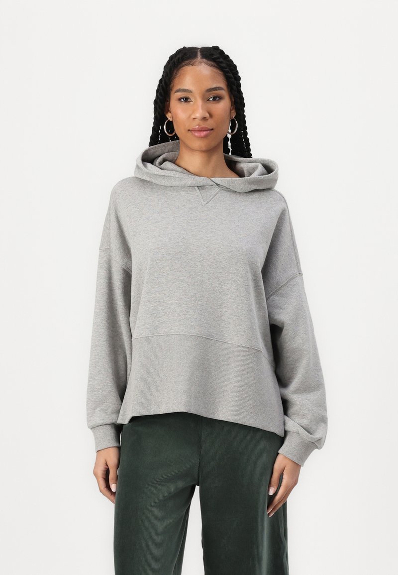 Marc O'Polo DENIM HOODED HIGH BOTTOM CUFF - Sweatshirt - stone melange ...