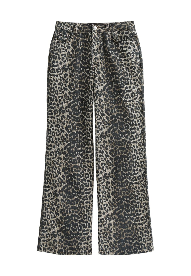 New Look LEOPARD WIDE LEG - Jean droit - brown pattern/marron - ZALANDO.FR