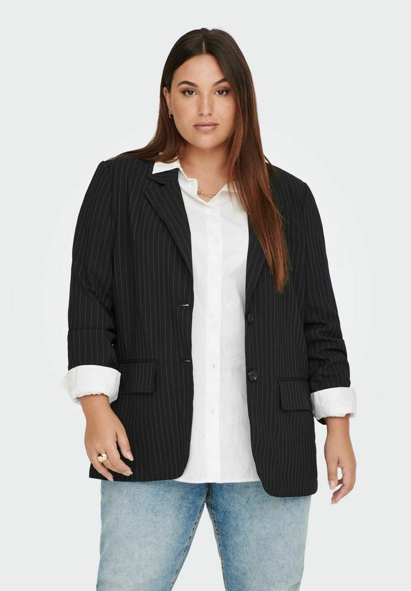 ONLY Carmakoma CURVY NADELSTREIFEN - Blazer - black/negro - Zalando.es
