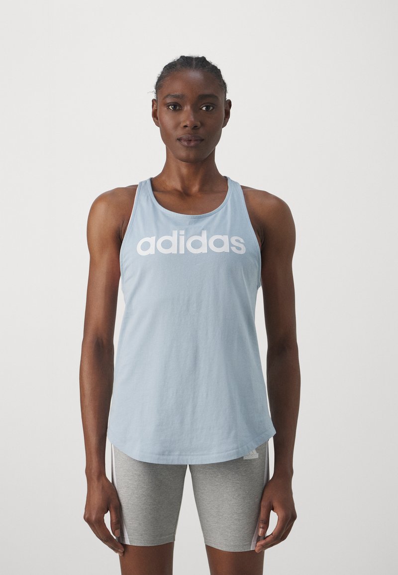 adidas Performance ESSENTIALS LOOSE TANK - Top - blue/white/blue ...