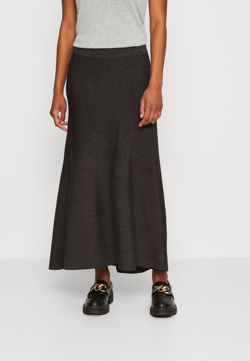 Banana Republic FLARE GABRIEL SHINE SKIRT - Áčková sukně - deep coal ...