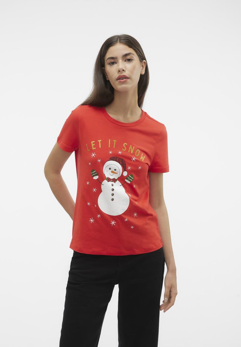 Vero Moda VMFRANCIS XMAS - T-Shirt print - high risk red/rot - Zalando.ch