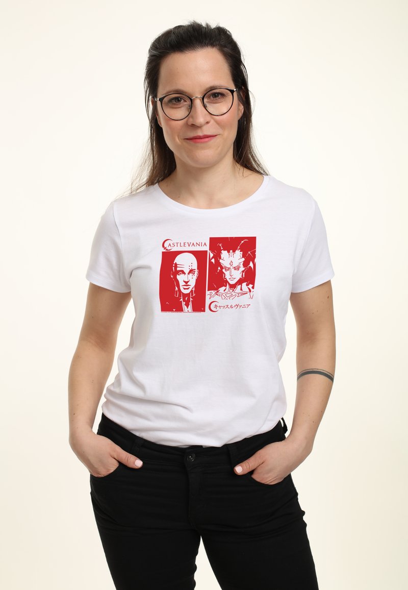 Henry Tiger CASTLEVANIA ISAAC AND ABEL - Print T-shirt - white - Zalando