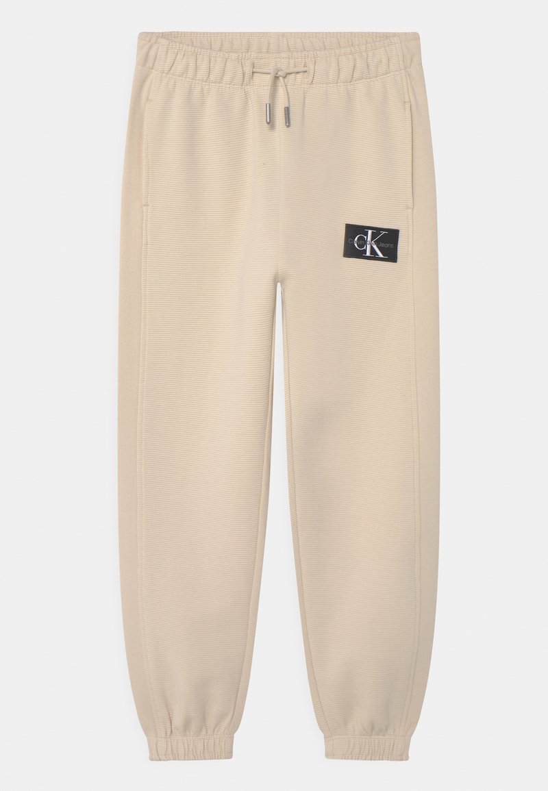 Calvin Klein Jeans Textured Badge Tracksuit Bottoms Muslin Off