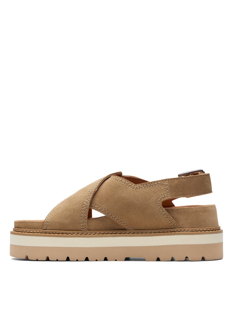 Clarks ORIANNA ROAM - Sandalias de cuña - beige - Zalando.es