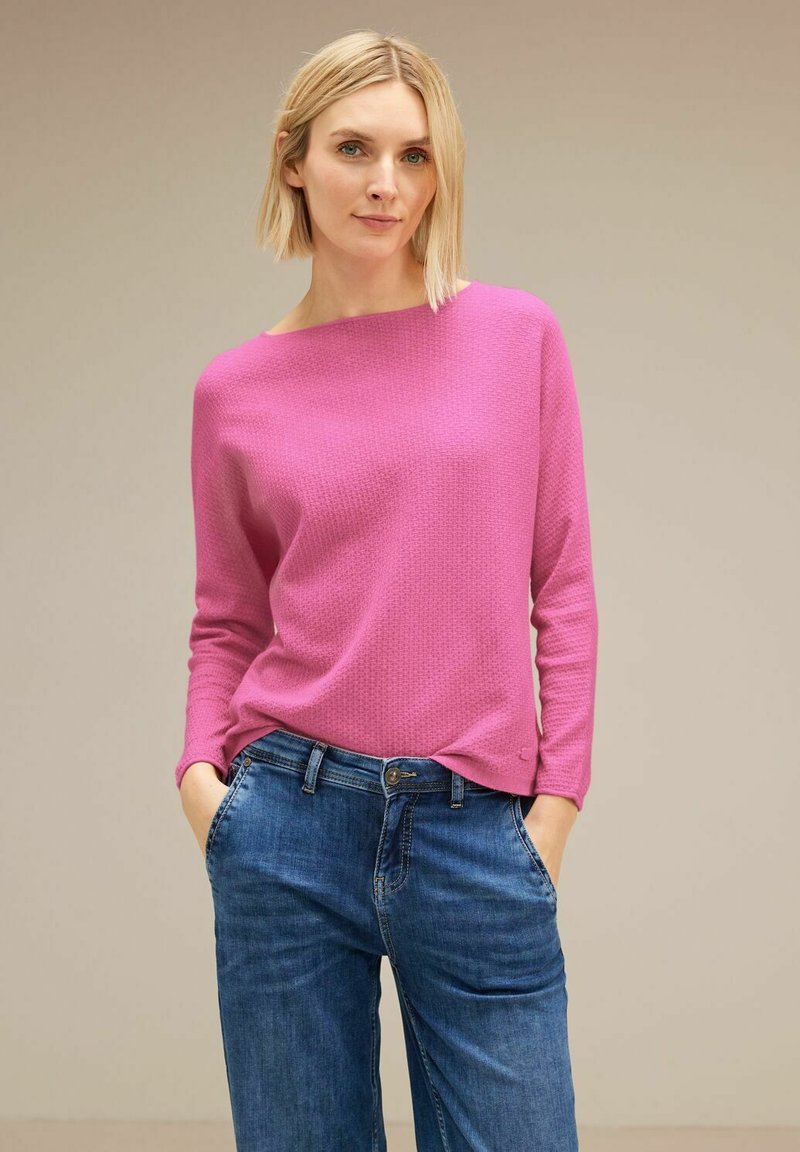 Street One STRUKTUR - Strickpullover - pink/pink meliert - Zalando.ch