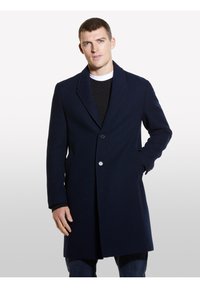 Sisley SINGLE BREASTED - Classic coat - dark blue/mottled dark blue ...