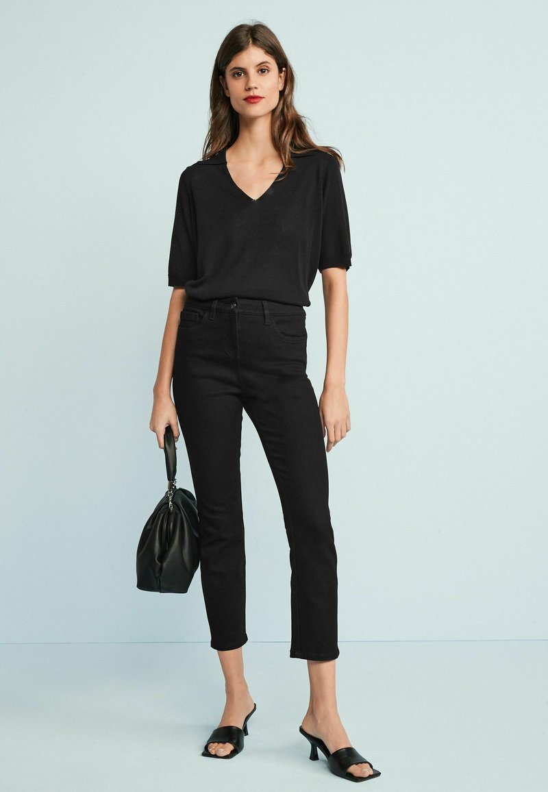 Next CROPPED - Jeans Straight Leg - black/schwarz - Zalando.at