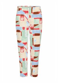 ICHI KATE PRINT - Trousers - multi tile aop/green - Zalando