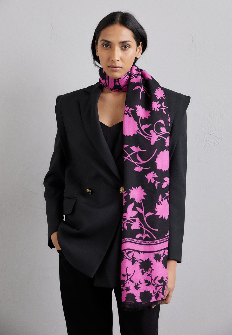 Versace SHAWL ART BAMOS FLORAL - Tuch - black/waterlily/schwarz ...