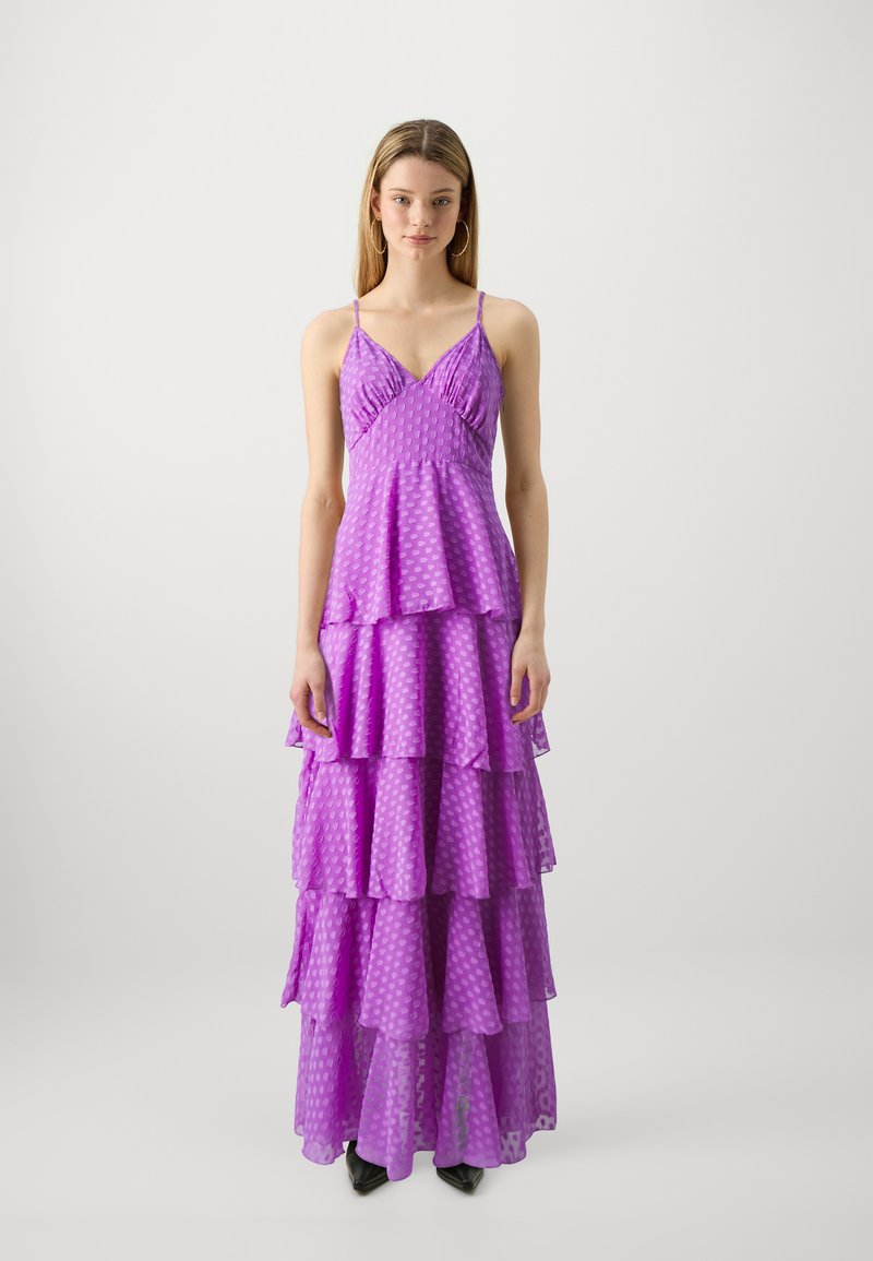 VILA VIIKA V NECK MAXI FLOUNCE DRESS - Galajurk - dewberry/paars ...