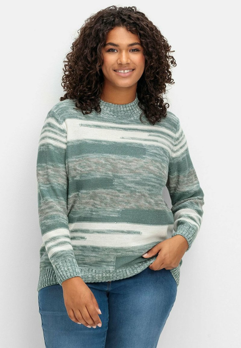 Sheego Strickpullover - türkis meliert/transparent - Zalando.de