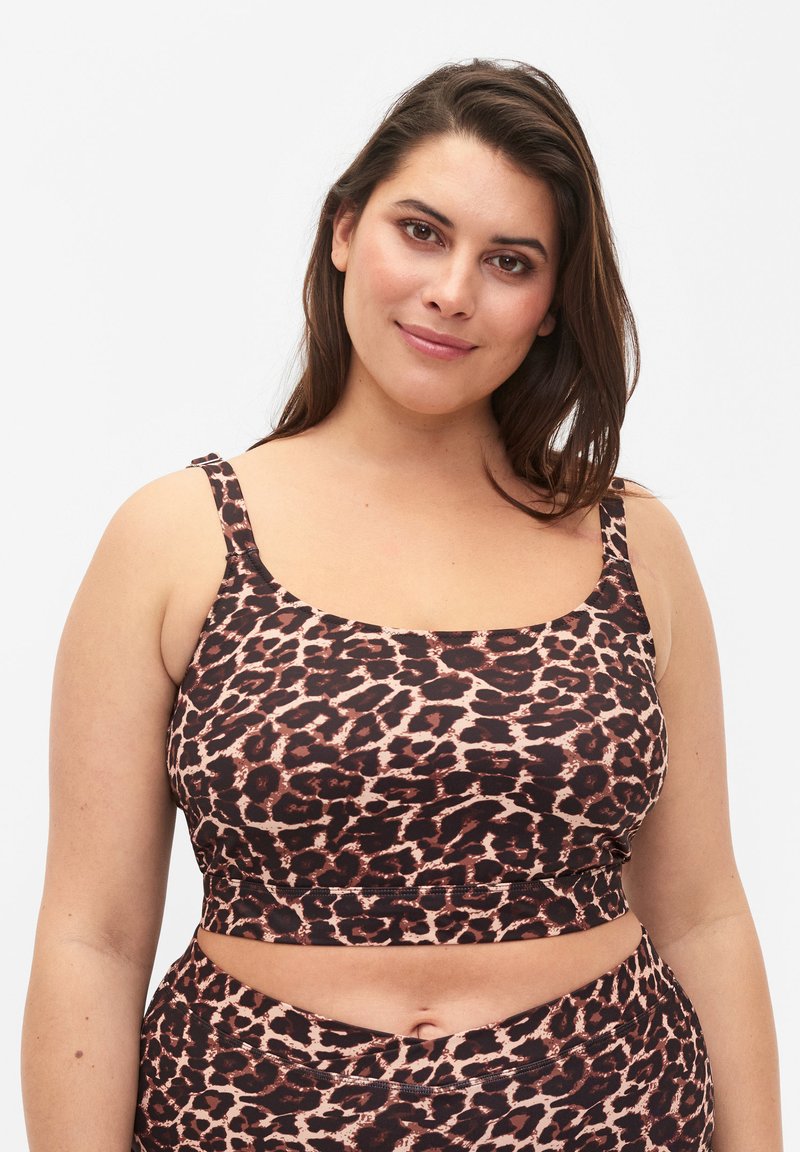 Zizzi PRINTED WITH ADJUSTABLE STRAPS - Bikini-Top - autentic leopard ...